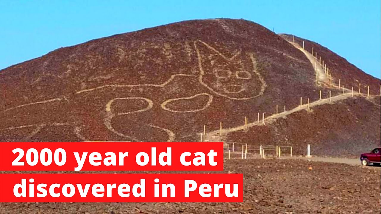 Archaeologists discover 2000 year old cat Nazca Lines in Peru - YouTube