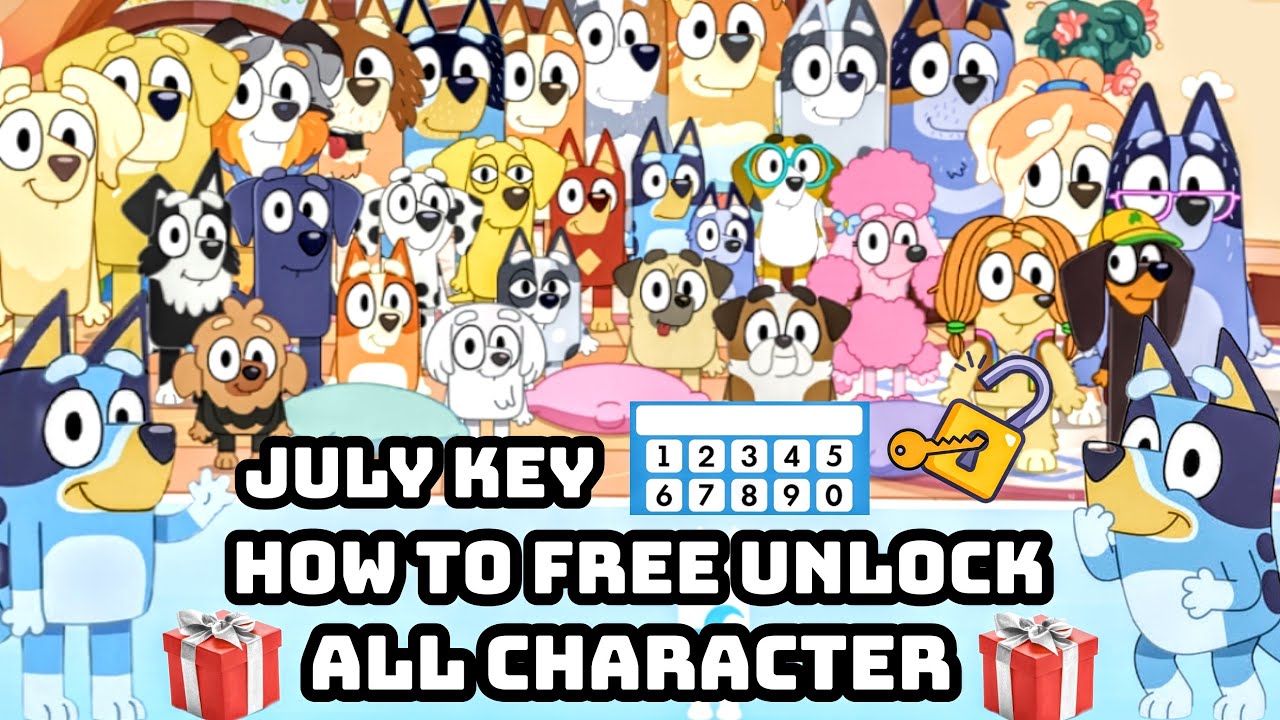Bluey Let's Play July Key How To Free Unlock All Character In Bluey ...