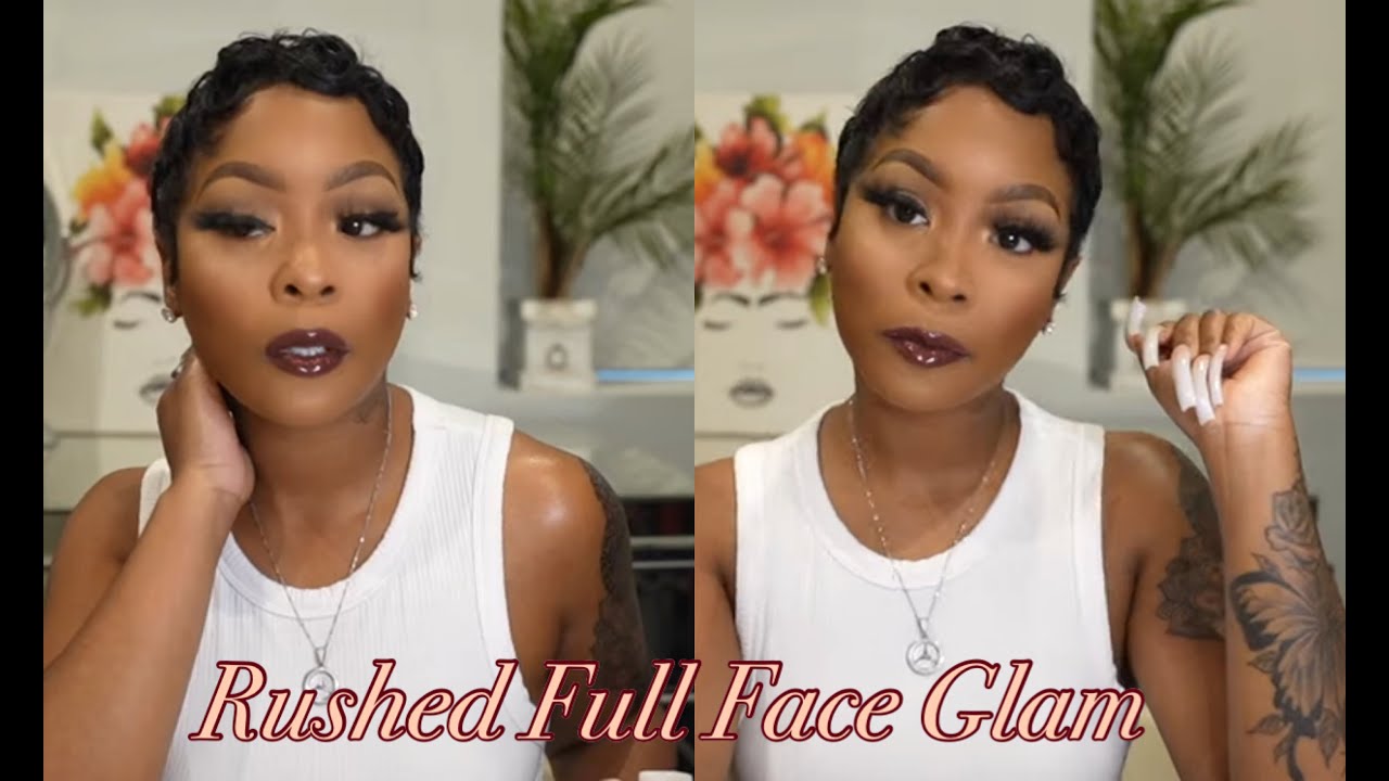 RUSHED FULL FACE GLAM | Makeup Tutorial - YouTube