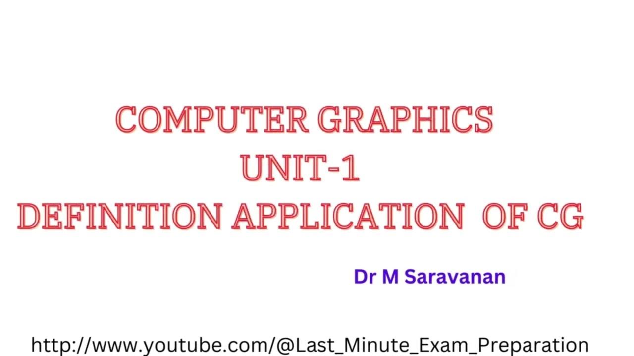 Computer Graphics -Introduction with application of CG - YouTube