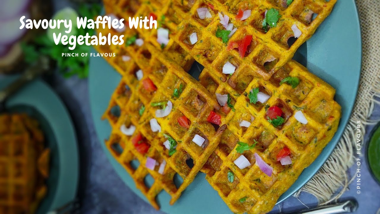 Savoury Waffle With Vegetables [ Vegan & Vegetarian Friendly] - YouTube