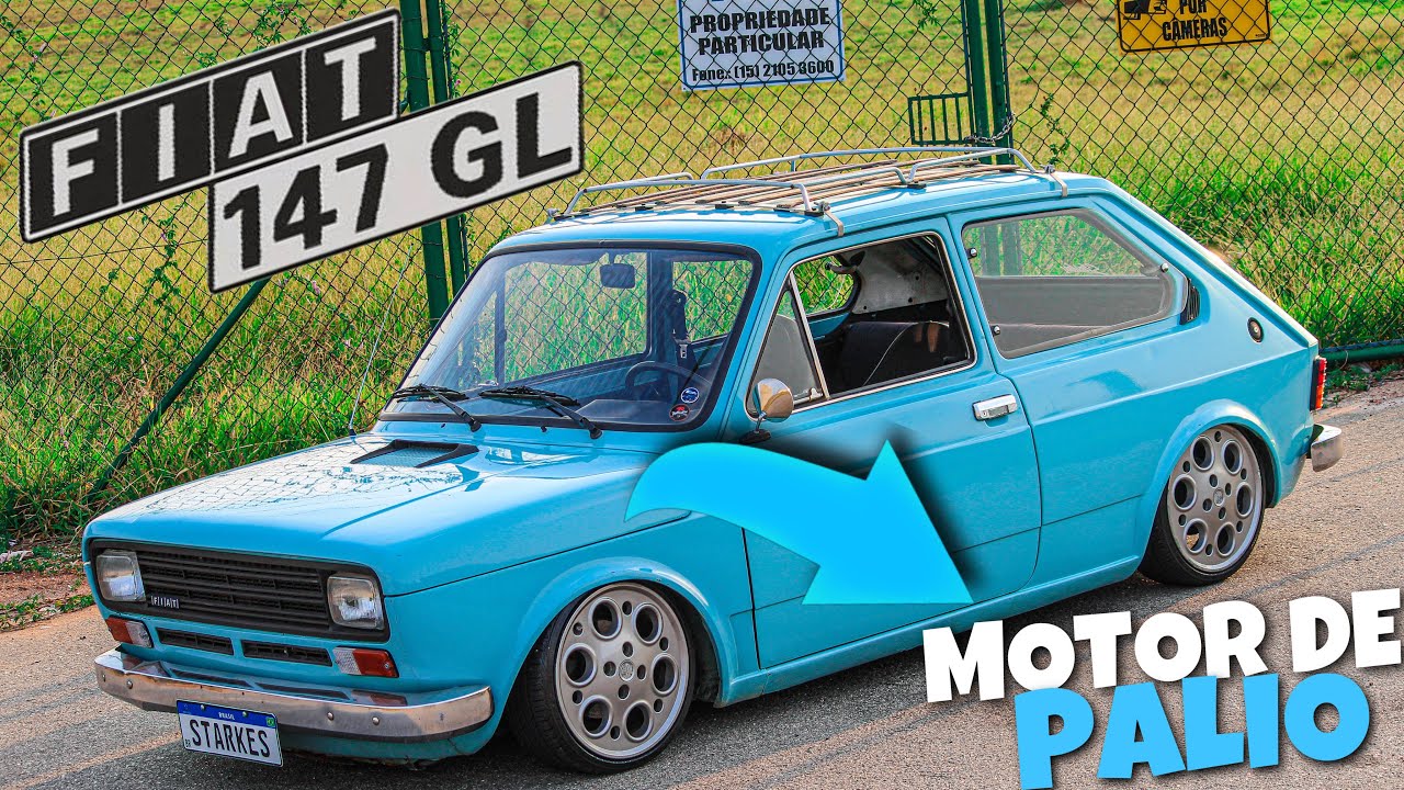 FIAT 147 AZUL CALCINHA COM RODAS DA ALFA ROMEO ( 4K ) - YouTube