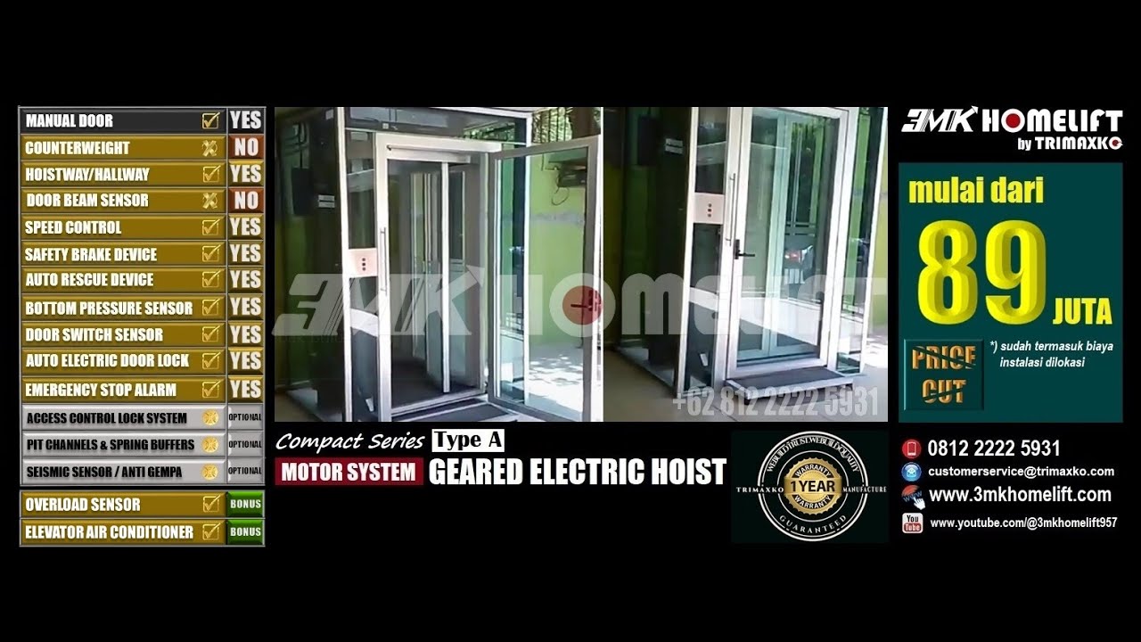 3MK HOMELIFT Lift Rumah Home Lift Panoramic Hoistway, Low Cost, Custom ...