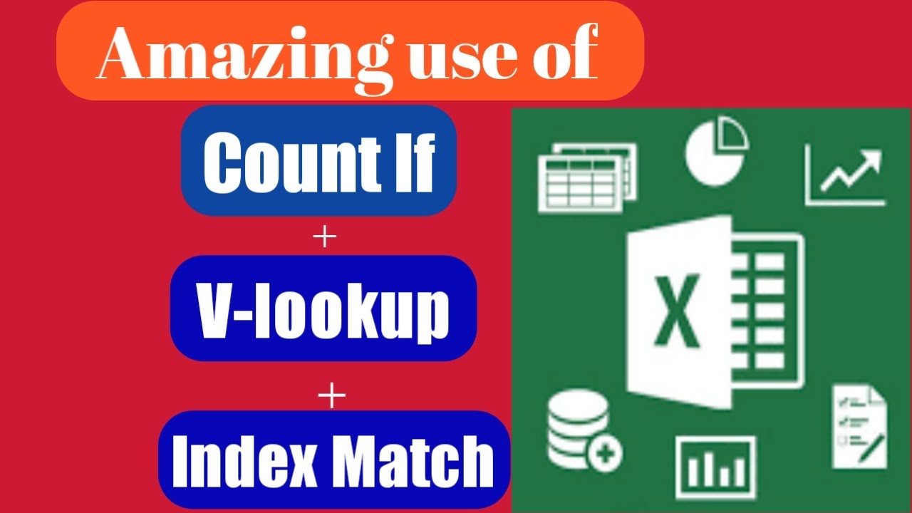 How to use countif, V-lookup & Index match formula in Excel ? In Hindi ...