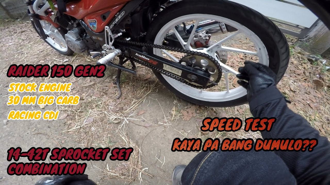 RAIDER 150 GEN2 SPEED TEST // 14-42 SPROCKET SET // MAY DULO PA KAYA ...
