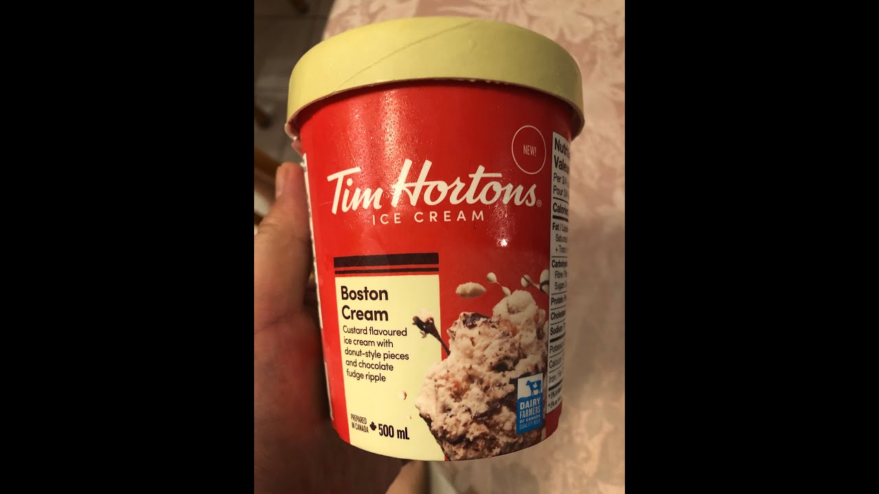 Review of the Tim horton Ice Cream - Boston Cream flavour - YouTube