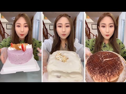 asmr mukbangasmr/kwai dessert mukbang,/mochi eating,creperoll cake chocolate #asmr