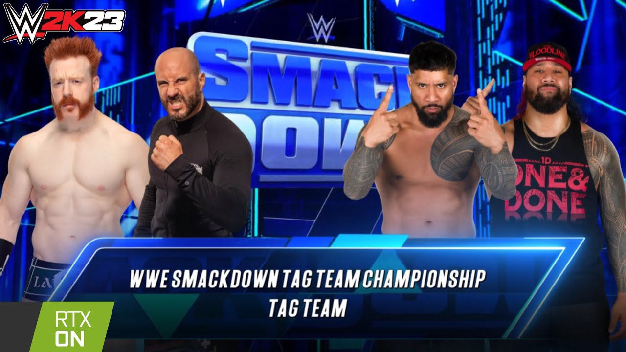 WWE 2K23 - The Bar Vs The Usos For Smackdown Tag Team Championship On ...