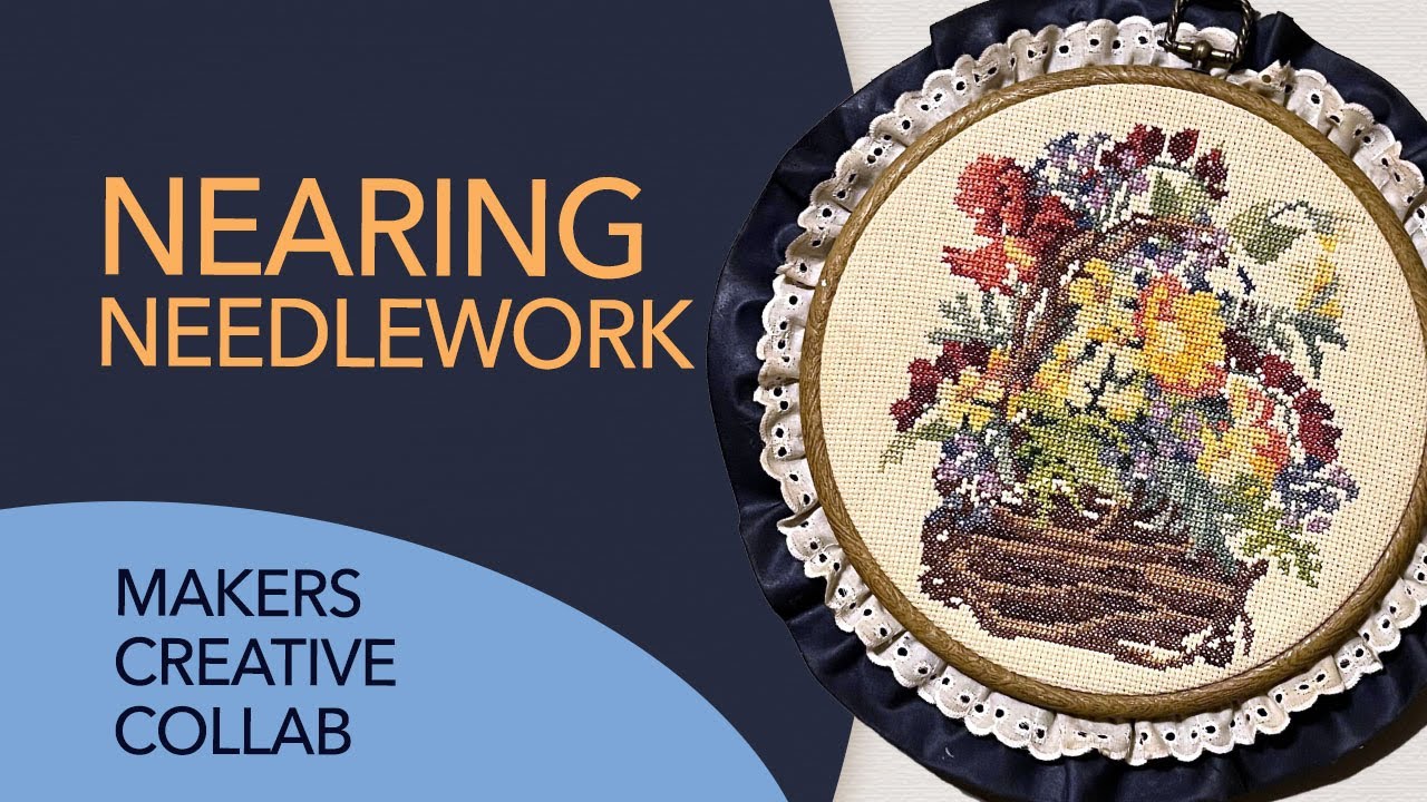 Nearing Needlework for #MakersCreativeCollab A Blast from the past cross stitch - YouTube