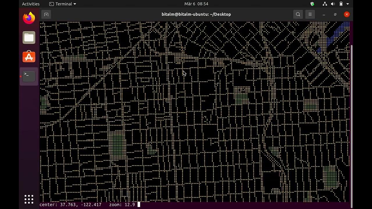 Installing and using mapscii maps terminal on Linux Ubuntu - YouTube