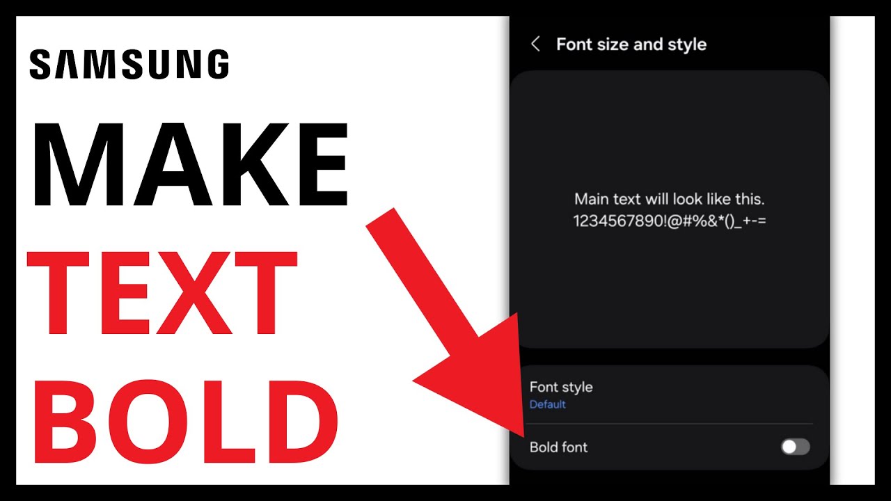 How to Make Text Bold on Samsung Galaxy - YouTube