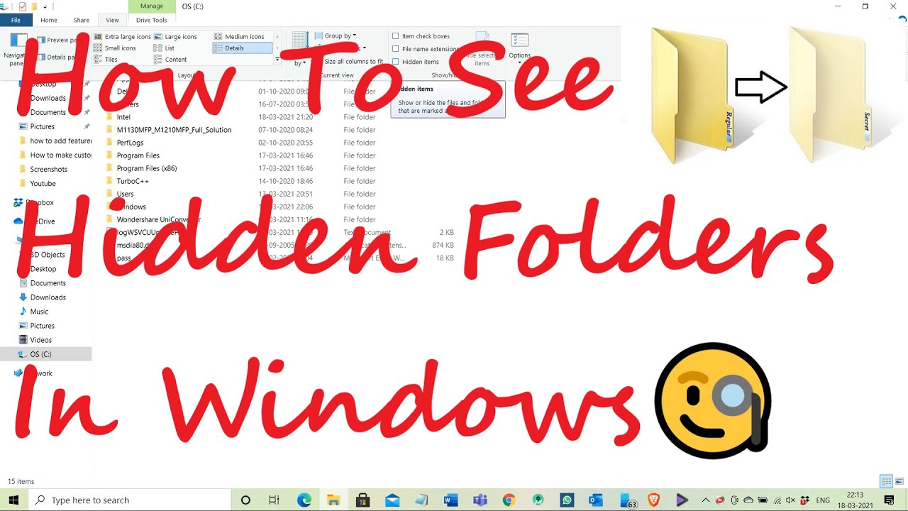 How To See HIDDEN Folders In Windows Easily😱🧐 | TECHIE - YouTube