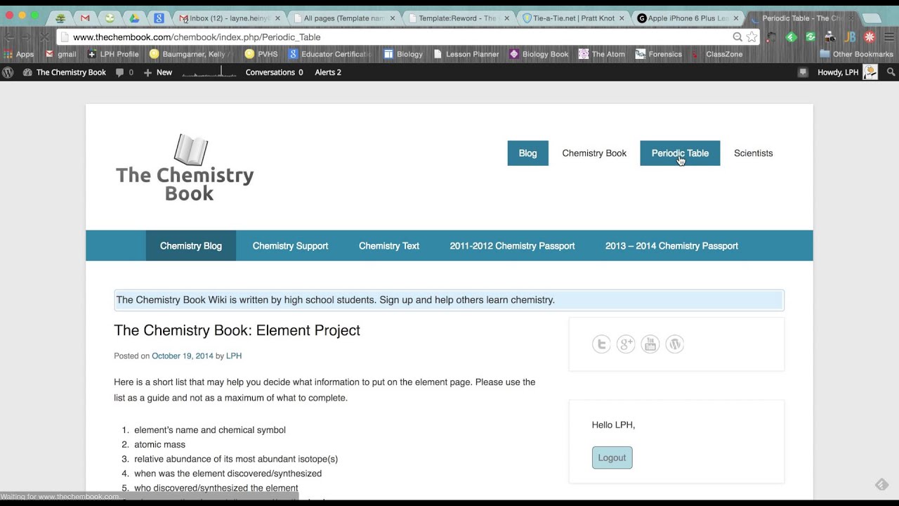 The ChemBook Element Project - YouTube