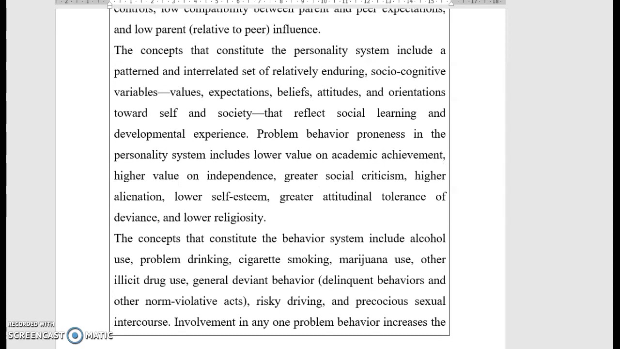 Problem Behaviour Theory (First Session) - YouTube