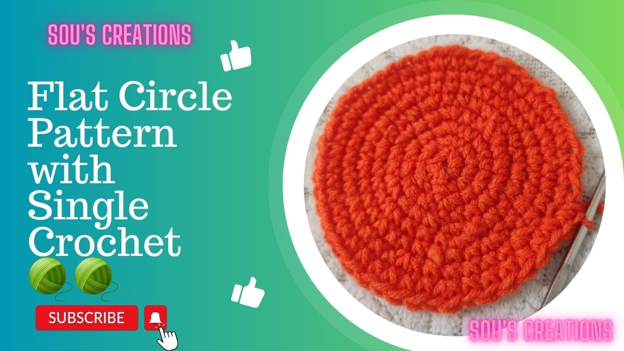 Flat Circle Pattern with Single Crochet #crochetmalayalam # ...