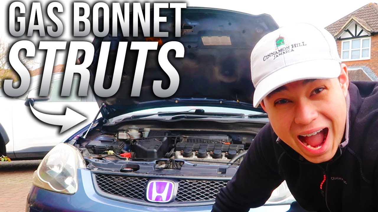 Installing GAS BONNET STRUTS to my EP2 ⚙️ - YouTube