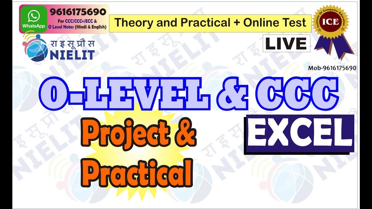 O LEVEL (Practical & Project) + MS Excel - YouTube