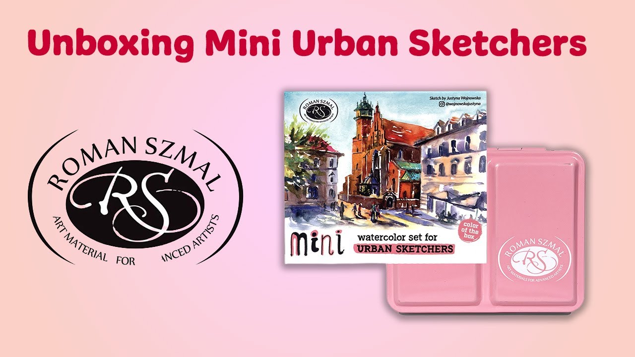 UNBOXING New Roman Szmal Mini Urban Sketchers Watercolor Box in Pink ...