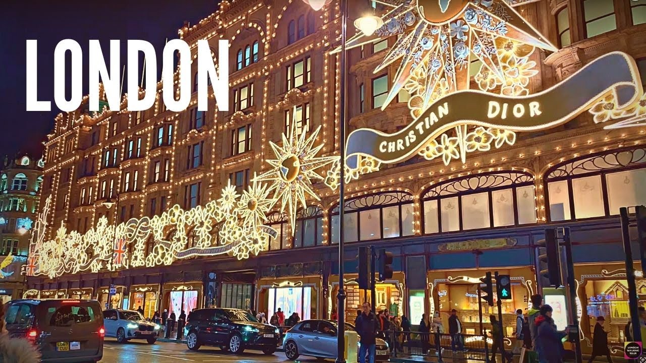 London Christmas Lights | Knightsbridge Walking Tour 4K HDR - YouTube