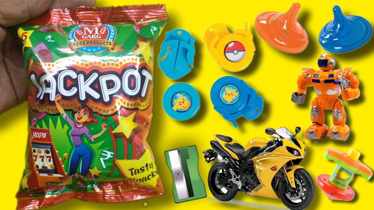 Jackpot snacks 😍 free gifts inside only in 5 rupees unboxing and review ...