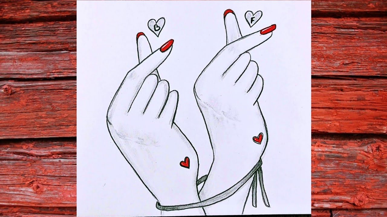 How to draw a hand/ Special drawing for best friend/ Simple and easy ...