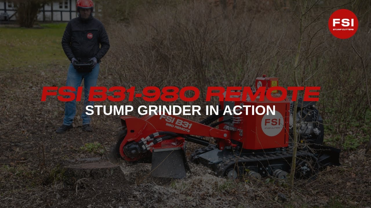 FSI B31-980 REMOTE | Tracked stump grinder in action - YouTube