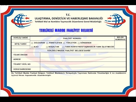Tehlikeli Madde Faaliyet Belgesi Alma Koşulları