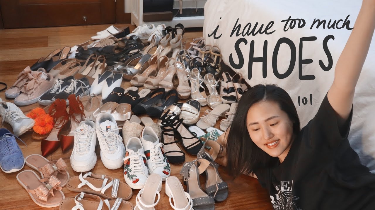 my shoe collection (trying on all 71 pairs) - YouTube