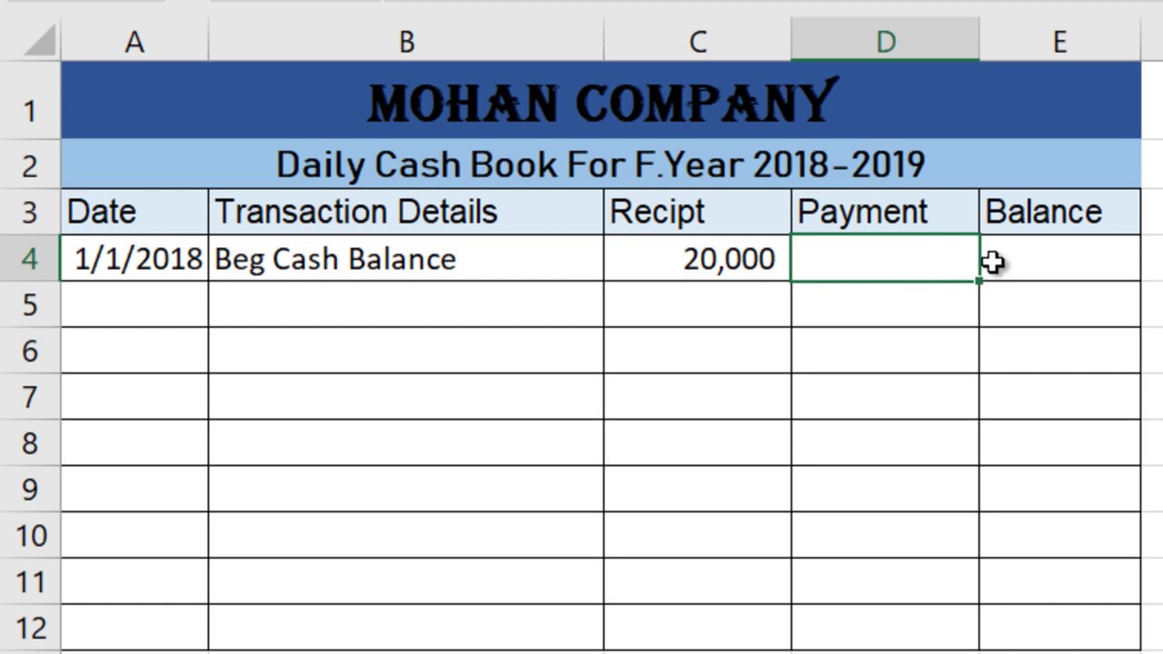13 How To Create Daily Cash Book Record In Excel Af Somali YouTube 13-how-to-create-daily-cash-book-record-in-excel-af-somali-youtube