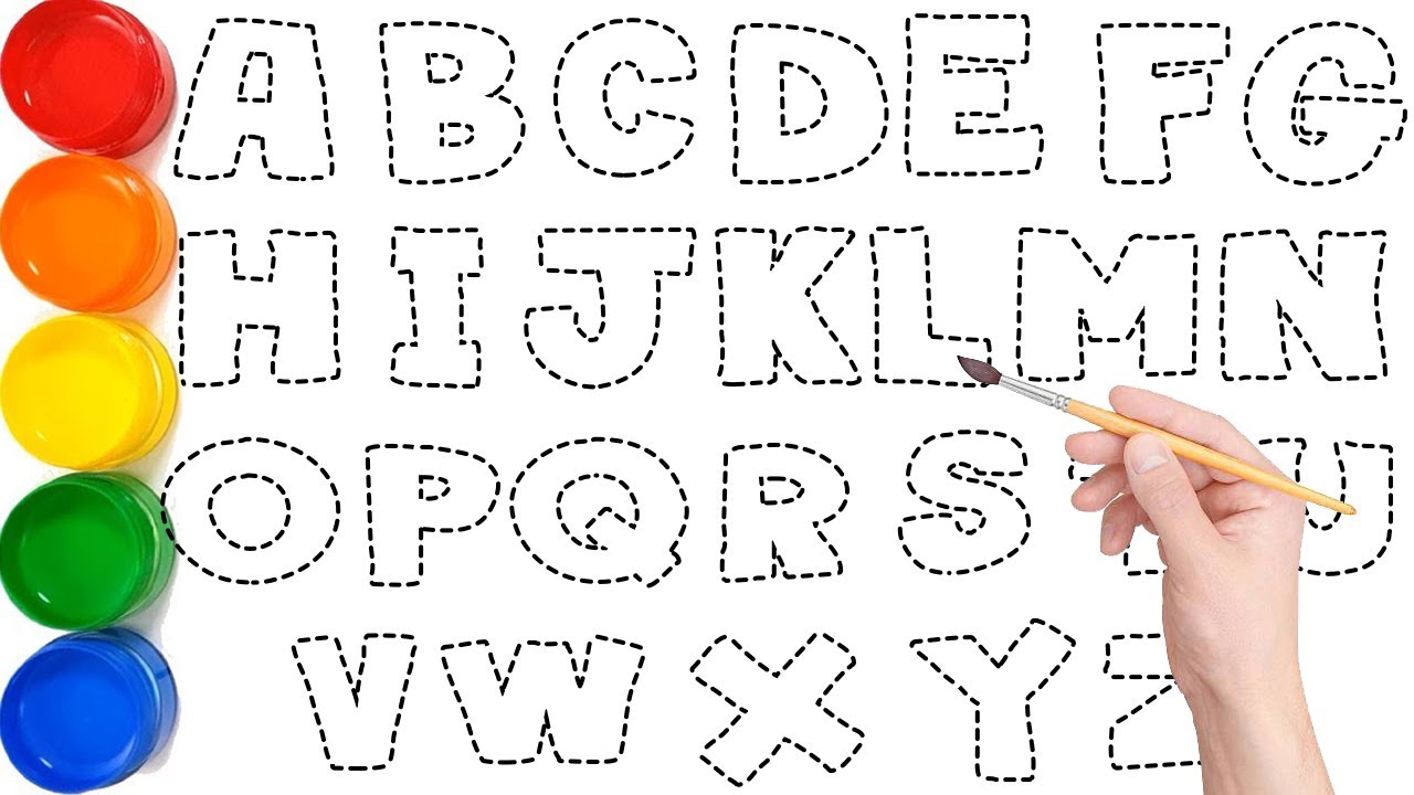 Let's Learn How to Draw and Paint Alphabet A to Z for Kids Step by Step ...