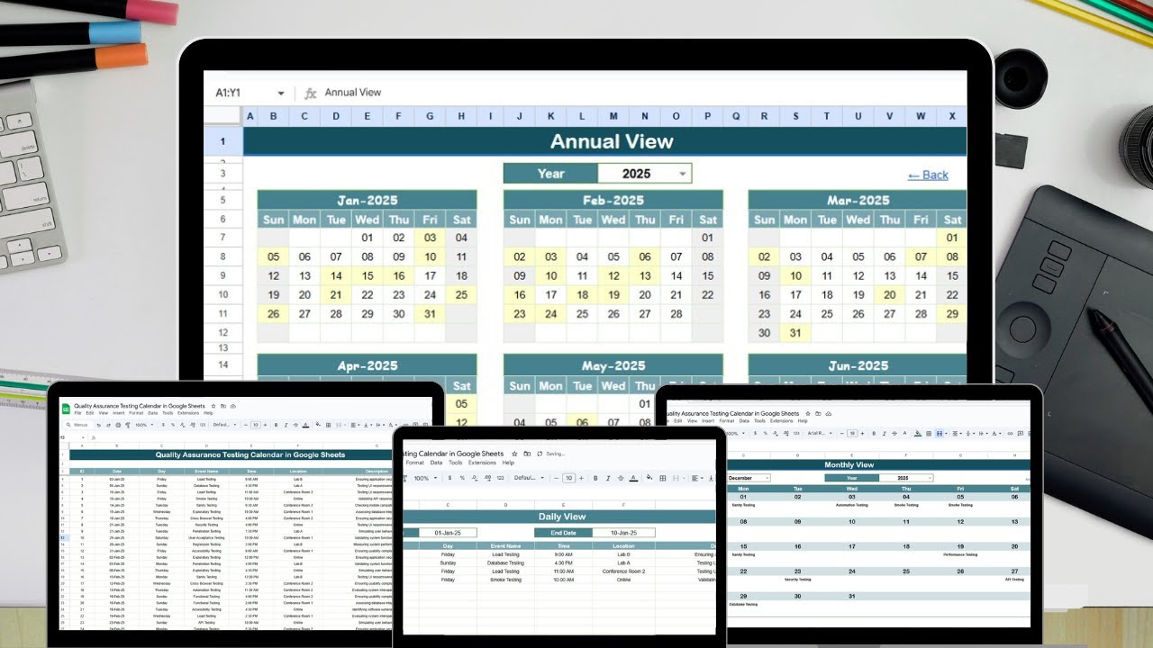 Quality Assurance Testing Calendar in Google Sheets - YouTube