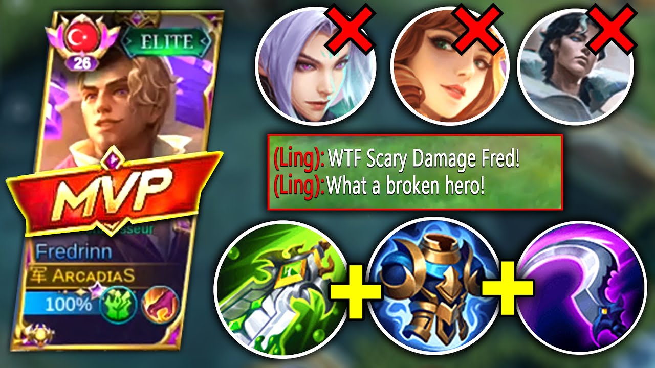 ABNORMAL DAMAGE BUILD!!💪🔥Top Global Fredrinn Best Build and Emblem 2023 ...