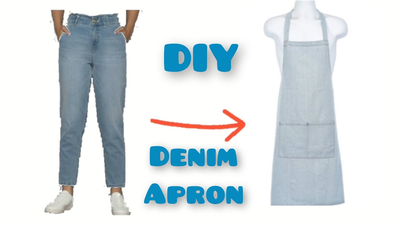 DIY Apron| How to make a denim apron|How to make Apron from old jeans ...
