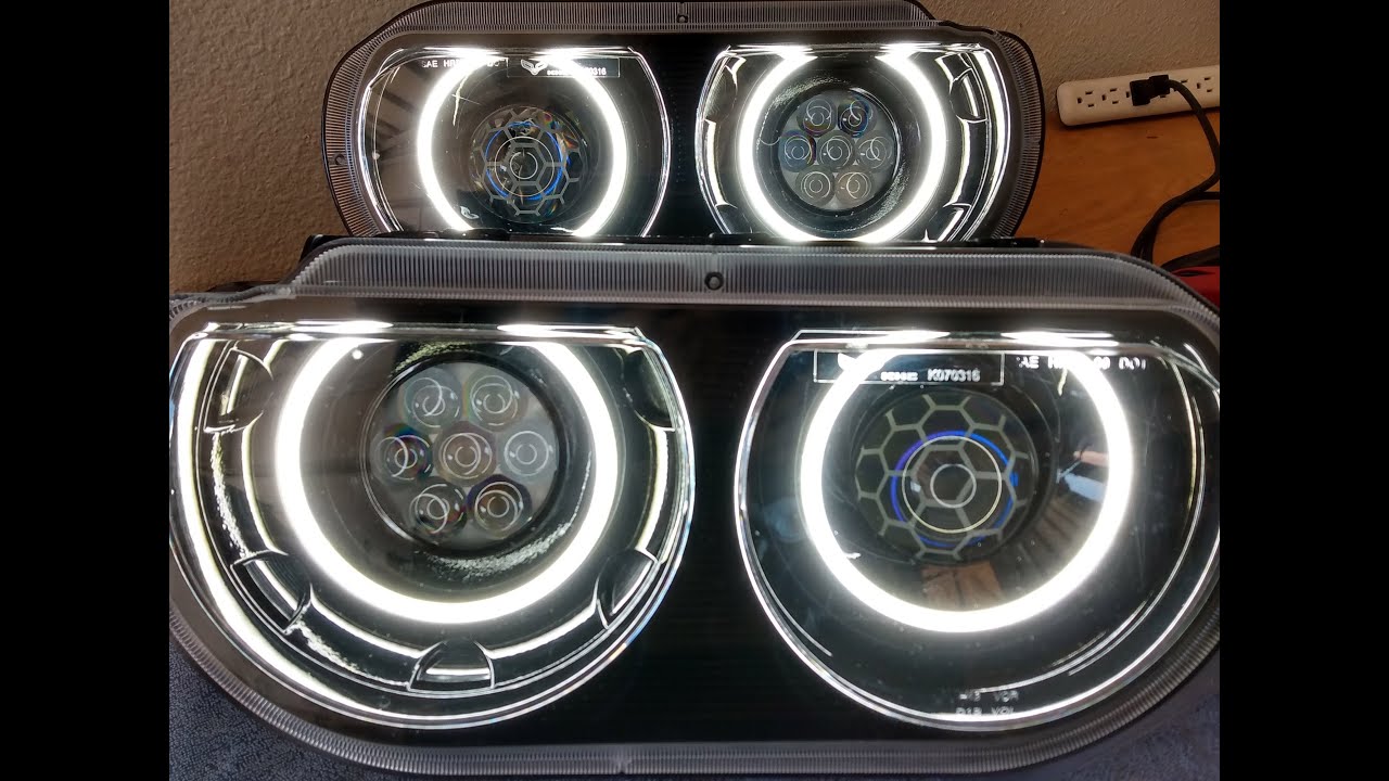 2010 Dodge Challenger Custom Headlight - Halos, Quad Retrofit w/HID ...