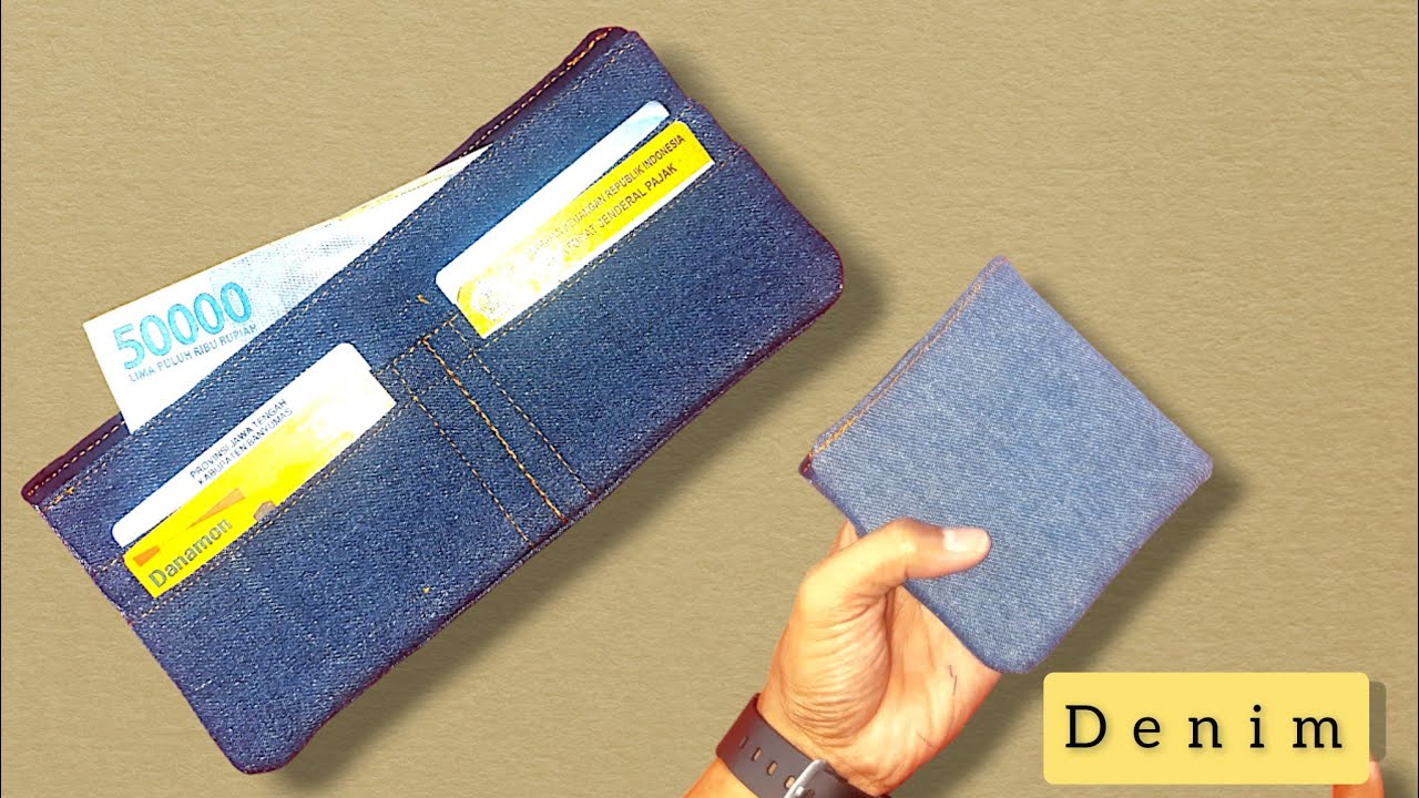 Diy Dompet denim/bahan jeans - YouTube