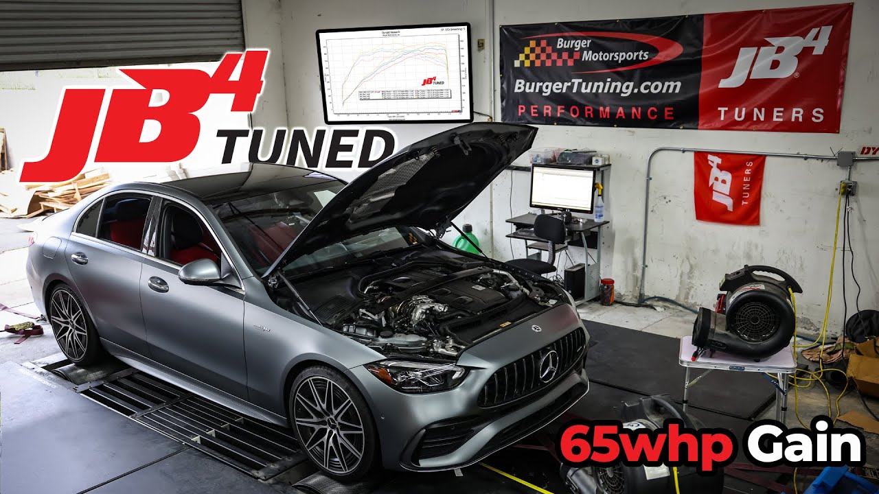DYNO Results!!! 2023 Mercedes-Benz C43 AMG JB4 Tuned vs. Stock - YouTube