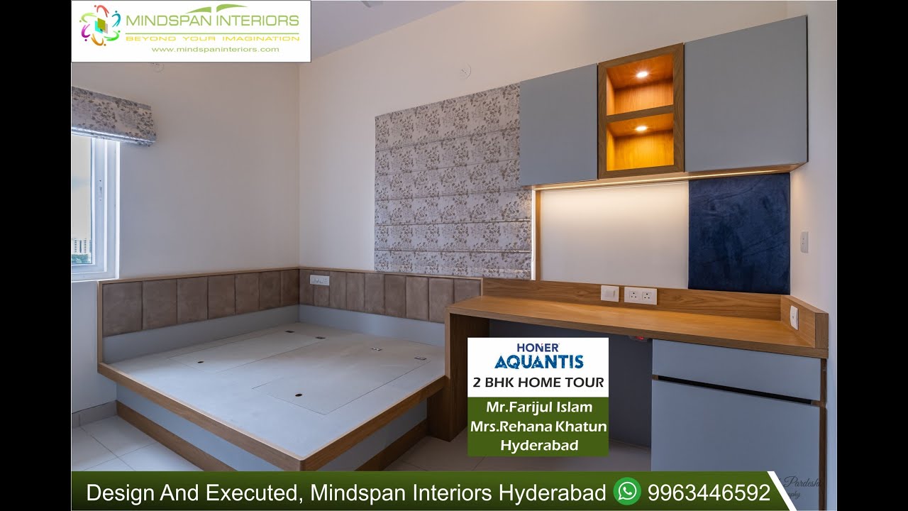 2 BHK Honer Aquantis Interior Design [ Design & Executed ] Mindspan Interiors Hyderabad ...