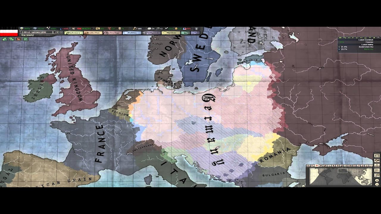 Hearts of Iron 3 Timelapse: Germany Invades Everyone - YouTube