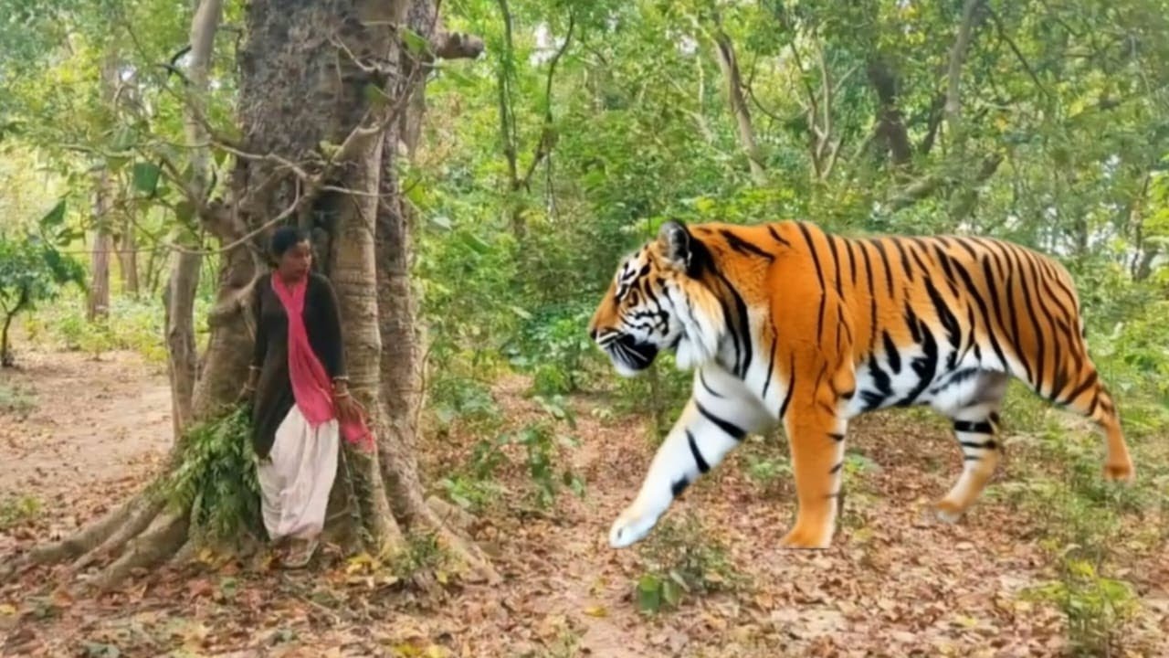Tiger Attack On Village Girl in the forest l tiger Attack man in forest ...
