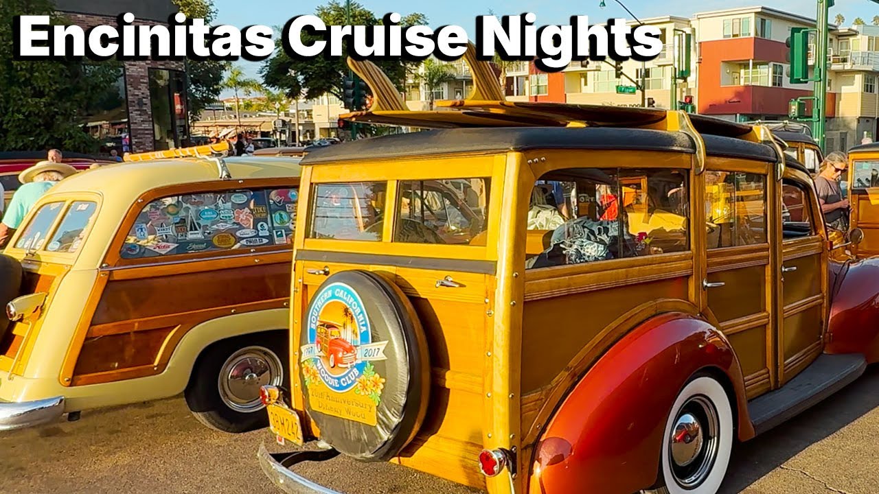 [4k] 🚗 Encinitas Cruise Nights | Classic Cars & Beachtown Vibes - YouTube