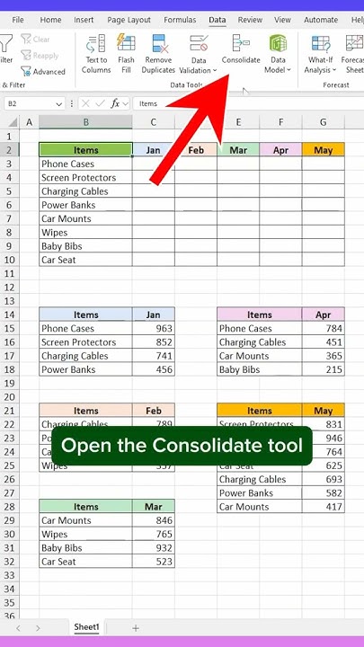 Excel consolidate data tricks #excel #educationgenix #excelshortcuts #exceltricks #shortsfeed # ...