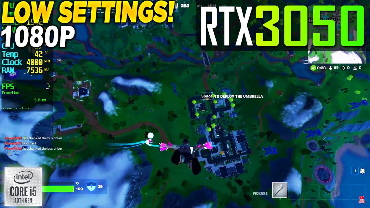 Fortnite Chapter 2 Remix RTX 3050 + İ5 10400F - 1080p Low, Performance ...