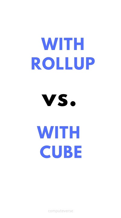 SQL WITH ROLLUP Vs. WITH CUBE ️ - YouTube