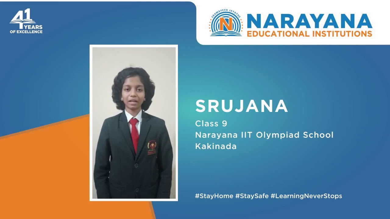 Narayana Olympiad School Kakinada Student Srujana s Testimonial On narayana-olympiad-school-kakinada-student-srujana-s-testimonial-on