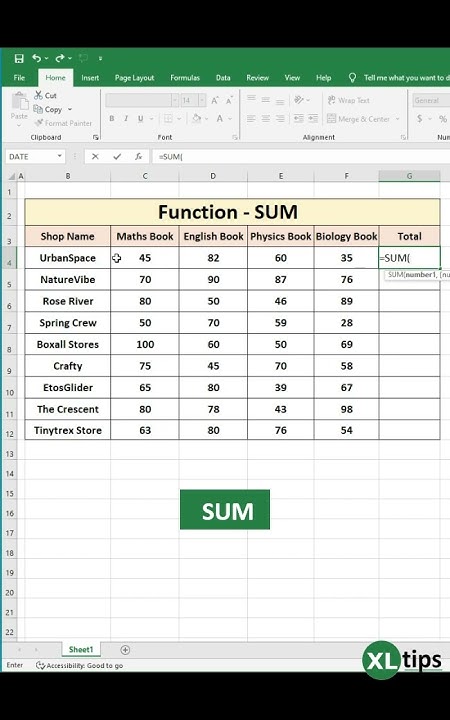 Excel SUM Function: Effortlessly Calculate Sum of Numbers with Precision - YouTube