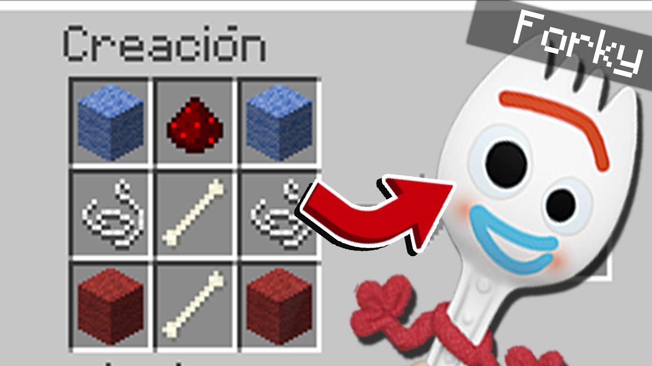 CÓMO HACER O CRAFTEAR A FORKY DE TOY STORY 4 😊- CORTO MINECRAFT ...
