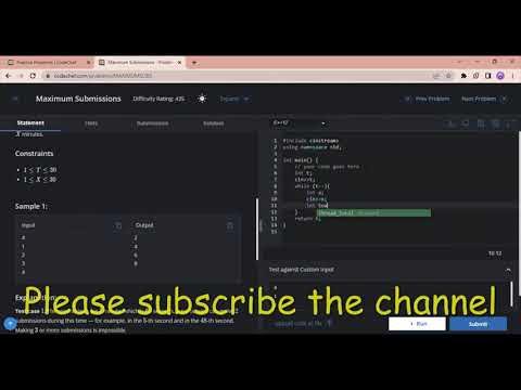 maximum submission || difficulty rating 435 || codechef practice problem - YouTube