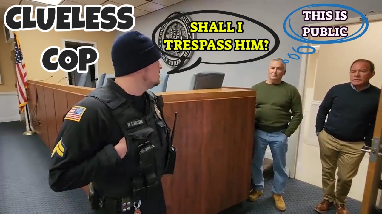 Cop Tries To Solicit A Trespass From Public Building - YouTube