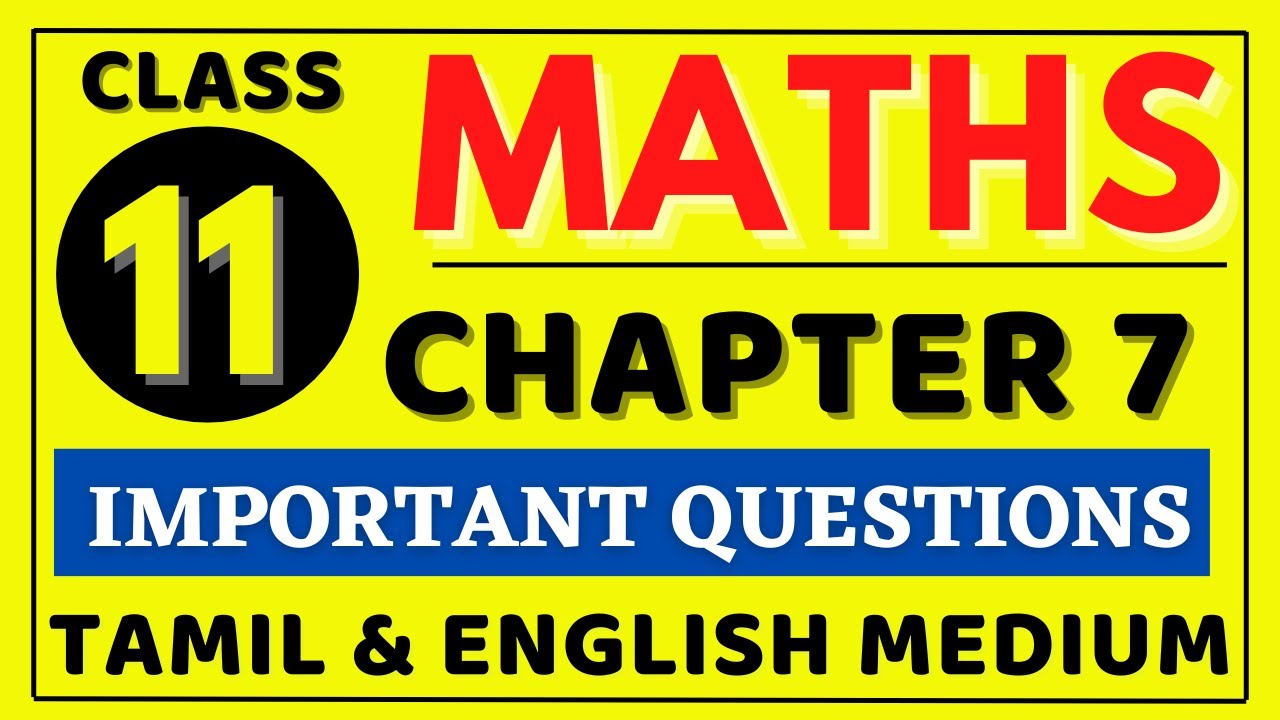 11th Maths Chapter 7 important Questions | 11th Maths important ...