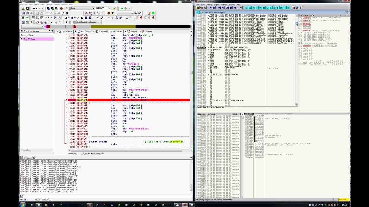 Executable code injection with OllyDbg+IDA - YouTube